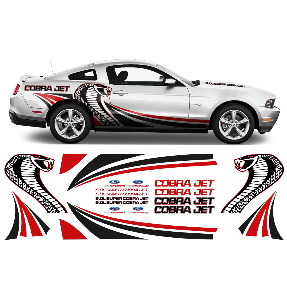 mustang cobra jet decals printed. COBRA JET Side Graphic Decals Set ...