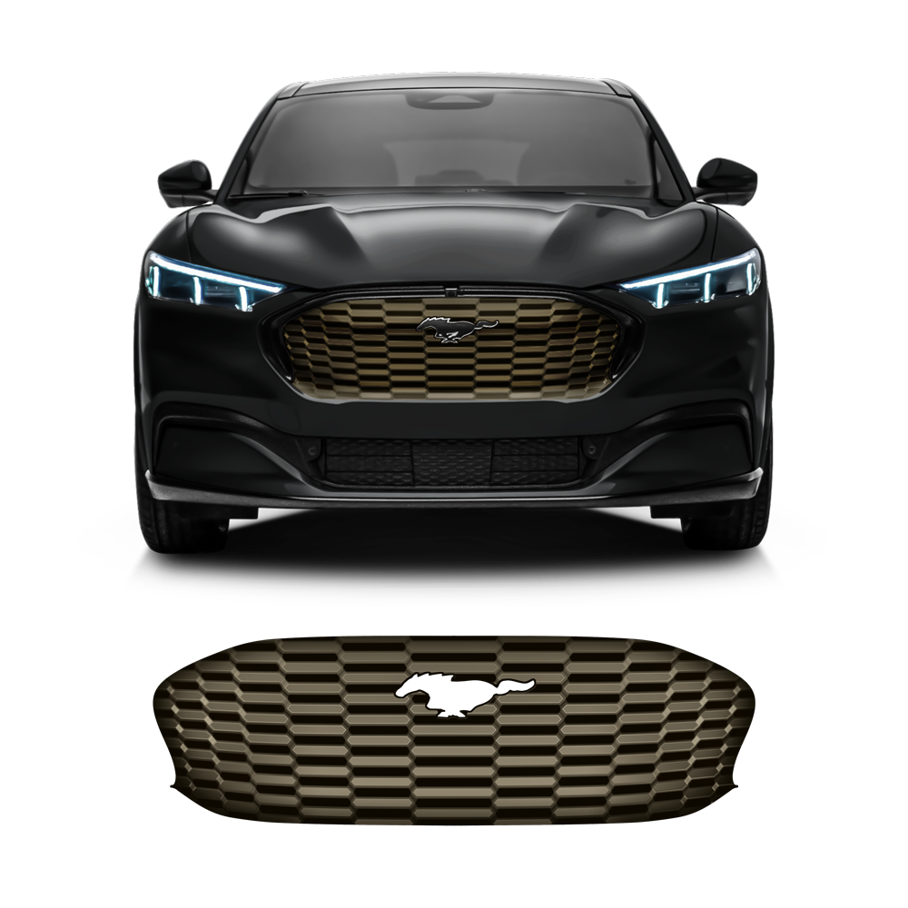 Front Grill Imitation Decal Bronze, for Ford Mustang Mach-E 2021 2022