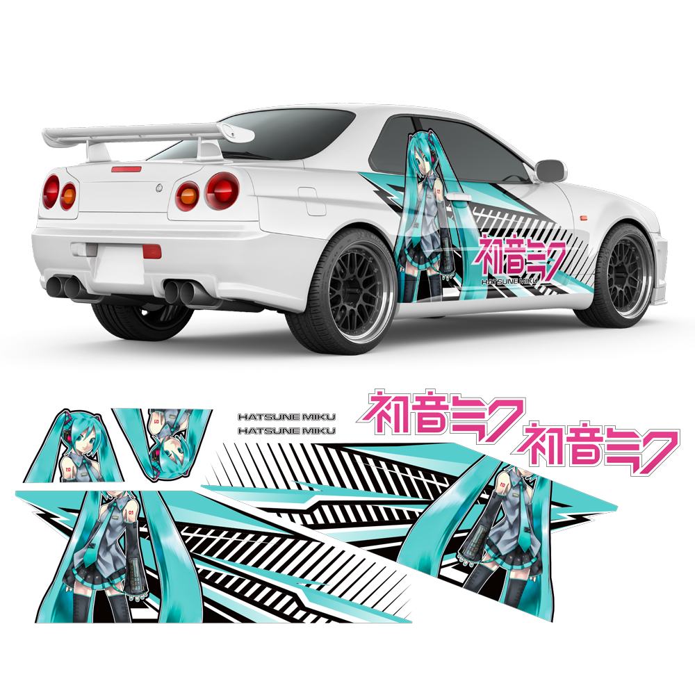 Hatsune Miku (VOCALOID) Itasha, Anime Style Decals for any Car Body